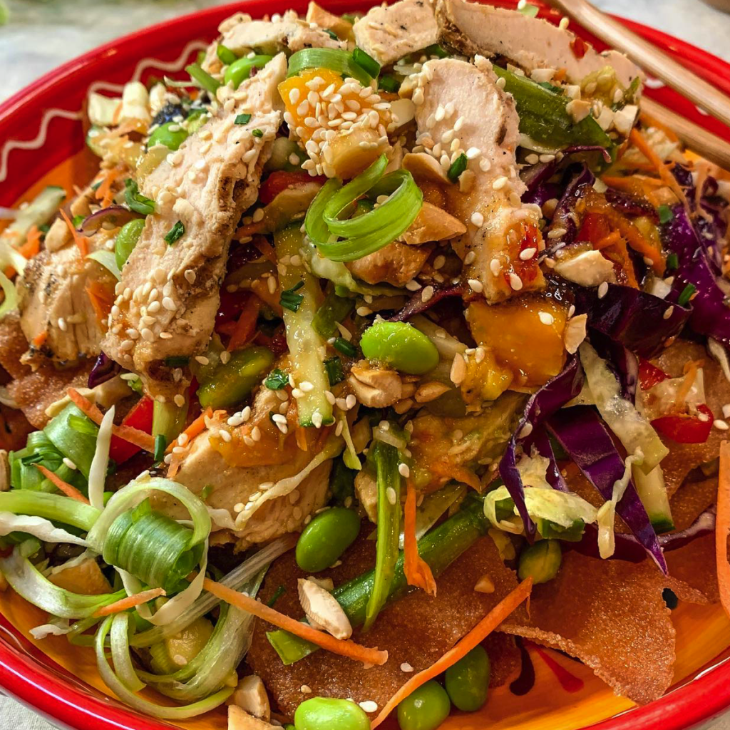 Grilled Chicken Spring Roll Salad